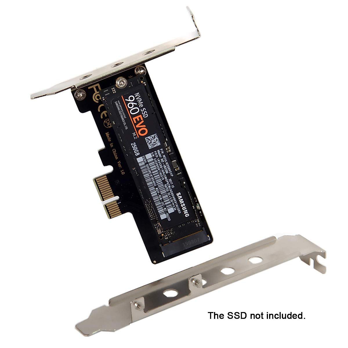 JSER NVME to PCI-E 4.0 Low Profile PCI-E 3.0 x1 Lane to M.2 NGFF M-Key SSD Nvme AHCI PCI Express Adapter Card