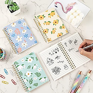 EOOUT 4 Pack Mini Spiral Notebook, A6 Cute Pocket Notebooks, Aesthetic Notebook, Small Journal Ruled Memo Notepad for School for Women for Travel for Kids