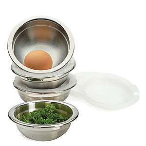 RSVP International 8 Piece Stainless Steel Prep Bowls Set with Lids, Model Number: (PREP-8)