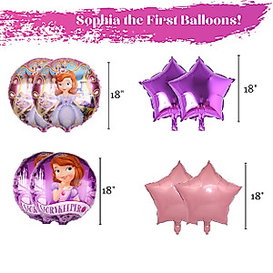 Sofia The First Theme Party Supplies Set Balloons | Includes Purple Party Curtain, Birthday Banner and Lovable Balloons| Princess Complete Birthday Party Decorations Supply Pack for Sofia the First
