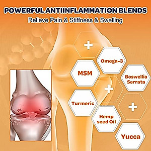 Glucosamine for Dogs, Hip and Joint Supplement For Dogs with Glucosamine Chondroitin MSM, Hyaluronic Acid, Turmeric Curcumin for Joint Pain Relief and Inflammation, Joint Health|180 Tablets