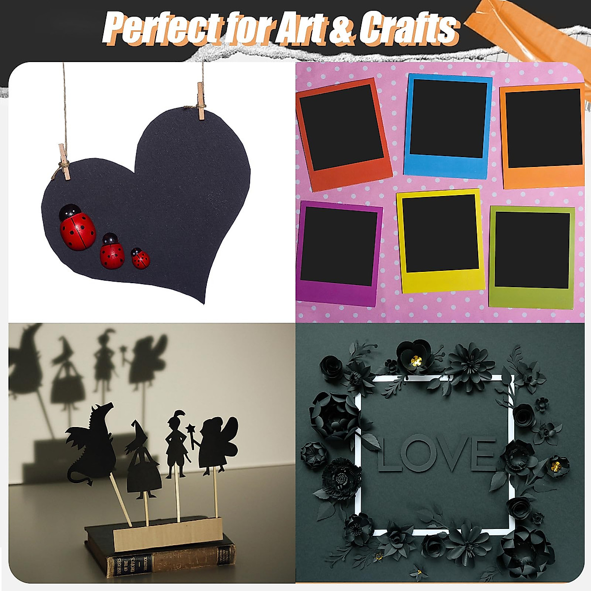 120 Sheets Black Cardstock 8.5 x 11" Thick Paper, 250gsm/92lb Heavy Card Stock Construction Paper, Premium Printer Paper for DIY Crafts, Card Making, Scrapbook Supplies, Invitations, Menus, Postcards