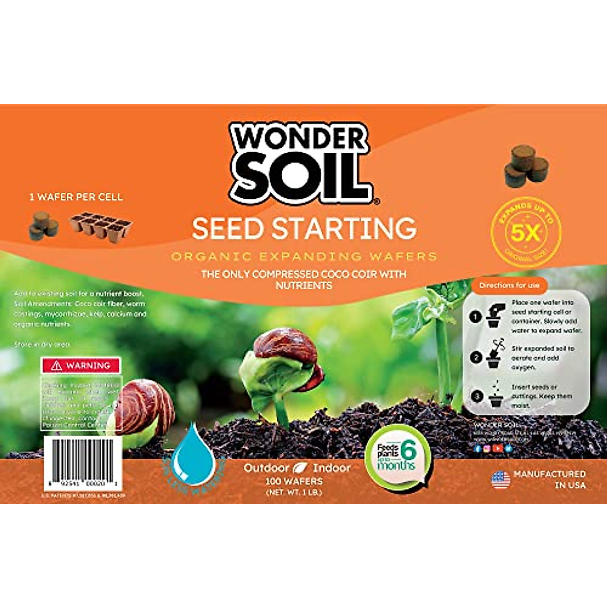 WONDER SOIL | 100 Organic Seed Starter Pellets | Ready to Plant Seed Starting Soil Loaded with Pre-Mixed Nutrients | Fast Germination | Indoor or Outdoor | 100 Count