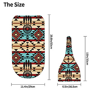 Native Southwest Aztec Navajo Newborn Swaddle Blanket Beanie Hat Sets Soft Stretchy Swaddling Sleep Sack Receiving Blanket Nursery Gift Photography Props for Baby Boy and Girl 0-6 Months (D, Color)