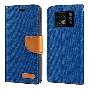 Shantime for Doogee V20 Pro Case, Oxford Leather Wallet Case with Soft TPU Back Cover Magnet Flip Case for Doogee V20 Pro (6.43”) Blue