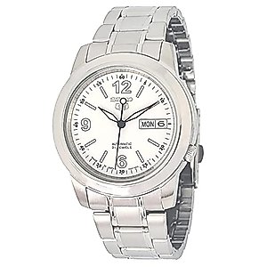 SEIKO Men's SNKE57 Stainless Steel Analog with White Dial Watch