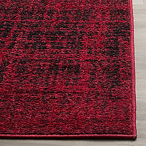 SAFAVIEH Adirondack Collection Area Rug - 5'1" x 7'6", Red & Black, Modern Abstract Design, Non-Shedding & Easy Care, Ideal for High Traffic Areas in Living Room, Bedroom (ADR116F)