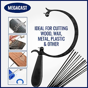 Megacast CURVED JEWELERS SAW FRAME with 144 ASSORTED JEWELERS SAW BLADES