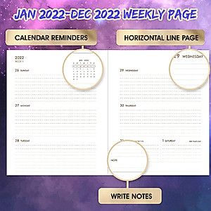 2022-2023 Hardcover Daily Planner Yearly Monthly Agenda Planner Strong Twin-Wire Binding Weekly Organizer for College Students Women Men to Do List Cute Organizer Planner, Purple Small