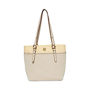 Anne Klein Pocket Tote, Lurex Canvas/Lemon Spritz/Clay
