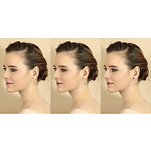 Blue Earrings for Women Sterling Silver Studs Synthetic Spinel Gemstone Sapphire Earring Jewelry Set for Bridesmaids Fashion Trendy Gift, 3mm 4mm 5mm, 3-Pairs