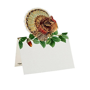 Caspari Turkey and Acorns Place Cards - Set of 24