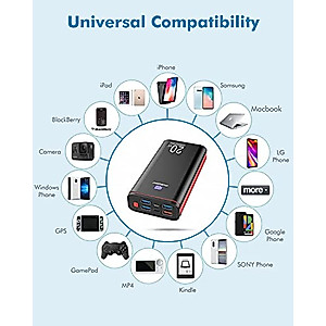Ayeway Battery Pack USB C Portable Charger PD 20W Fast Charging 26800mAh Power Bank with Type C Output,External Battery Phone Charger for iPhone 13,14,MacBook,Samsung Galaxy,Camping Lantern,USB Fan.