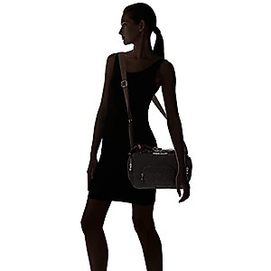 Kipling Womens Women's Erica Bag, Jetset Traveller, Small Handbag, Polyester Crossbody Bag, Black Tonal, 12.25 L x 8.75 H 6.25 D US