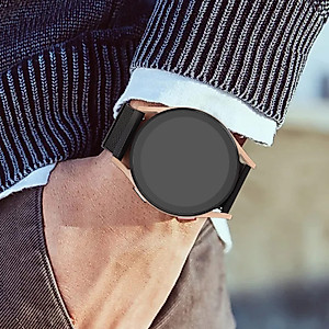 Meliya Metal Watch Bands, 20mm 22mm Quick Release Watch Strap, Stainless Steel Mesh Replacement band for Women Men (20mm, Black)