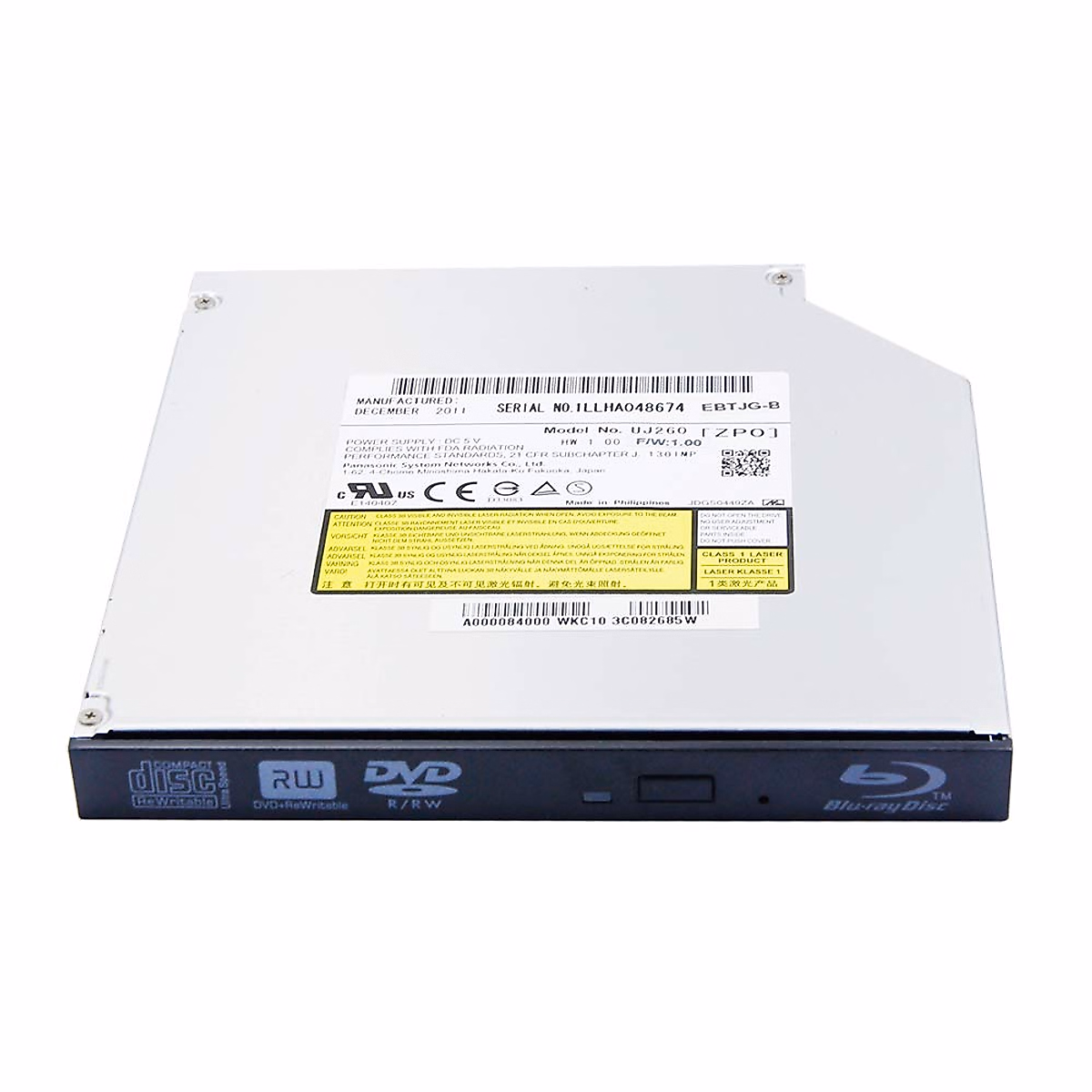 Internal Dual Layer BD-RE Blu-ray Burner Optical Drive for Dell Inspiron 17R N7110 N7010 SE 7220 7720 15Z 15R N5110 5520 15 14R N4110 Laptop, 6X 3D BD-R BDXL 8X DVD+-RW DL Writer Replacement