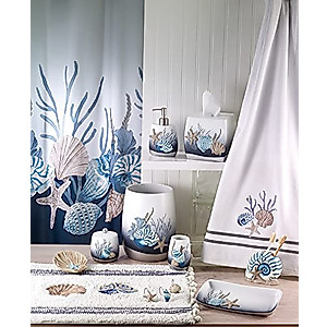 Avanti Linens - Wastebasket, Decorative Trash Can, Oceanscape Inspired Bathroom Decor (Blue Lagoon Collection)