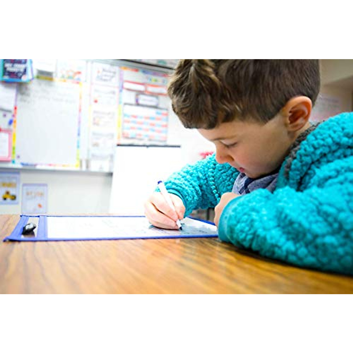 Dry Erase Pockets 12pc [10” x 13”] +Free PENS +Bonus 900 Downloadable Worksheets! Write and Wipe Reusable Plastic Sheet Protectors for Classroom Organization & Teaching Supplies by Teachers Toolbox