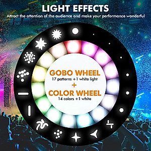 Ridgeyard 230w 7R 8 Prism DMX 512 Moving Head Zoom Light 16CH Beam Wash Spot GOBO Light DJ Disco Club Party Wedding Stage Christmas (2PCS)