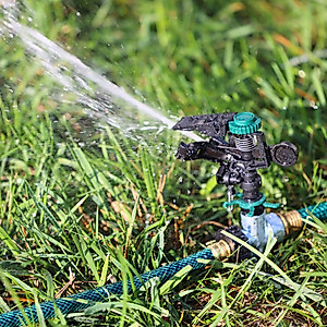 Melnor 65176AMZ Pulsating Sprnk w/Spike Sprinkler Bundle, Green, Black