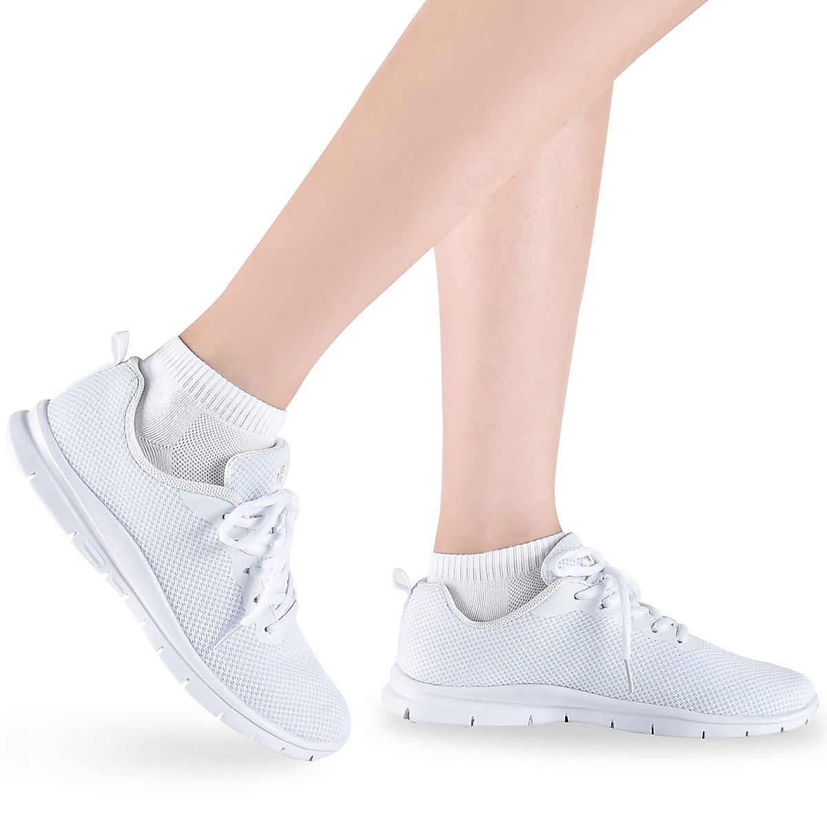 Cozi Foot 10 Pairs Women Ankle Socks Athletic Soft Low Cut Socks (Shoe Size: 5-8, C01-White)