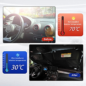 Sodcay 1 PC Car Windshield Sun Shade Umbrella, Foldable Sun Shade Car Sun Visor Protector Reflector Car Accessories Interior for UV Ray Block and Sun Heat Protection (31" x 55")