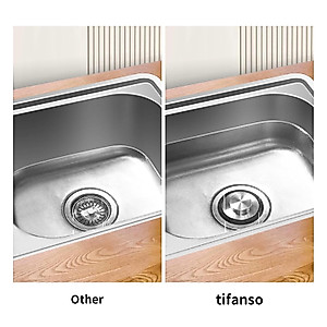 ROYALEAD 2pcs Sink Bath Plug 86mm Stainless Steel Chain Hook Simple Installation for Kitchen Bath Sink Drain Stopper Plug