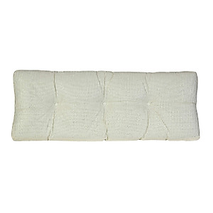 Klear Vu The Gripper Omega Non-Slip Tufted Bench Cushion for Indoor Furniture, Entryway Storage, Bay Window, Corner Nook or Piano Seat, 35 Inches, 01 Ivory