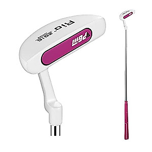 Kids Golf Putter Right Handed Stainless Steel Rio Beginners Practice Junior Golf Clubs for 3-12 Years 24''-28'' (White&Pink,3-5Y)