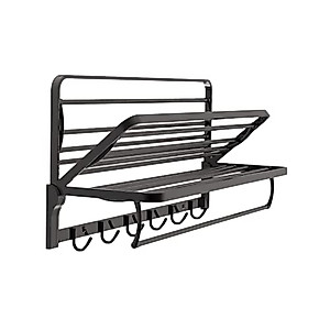 24 Inch 304 Stainless Steel Bathroom Towel Rack Towel Bar Towel Shelf Foldable Towel Rack Wall Mounted for Bathroom Lavatory Hotel Brushed Nickel