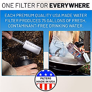 Epic Vostok | Vacuum Insulated Water Bottle with Filter | USA Made Filter | Dishwasher Safe | Stainless Steel | BPA Free Water Bottle | Removes 99.9% Tap Water Contaminants | Coldest | Simple | Modern