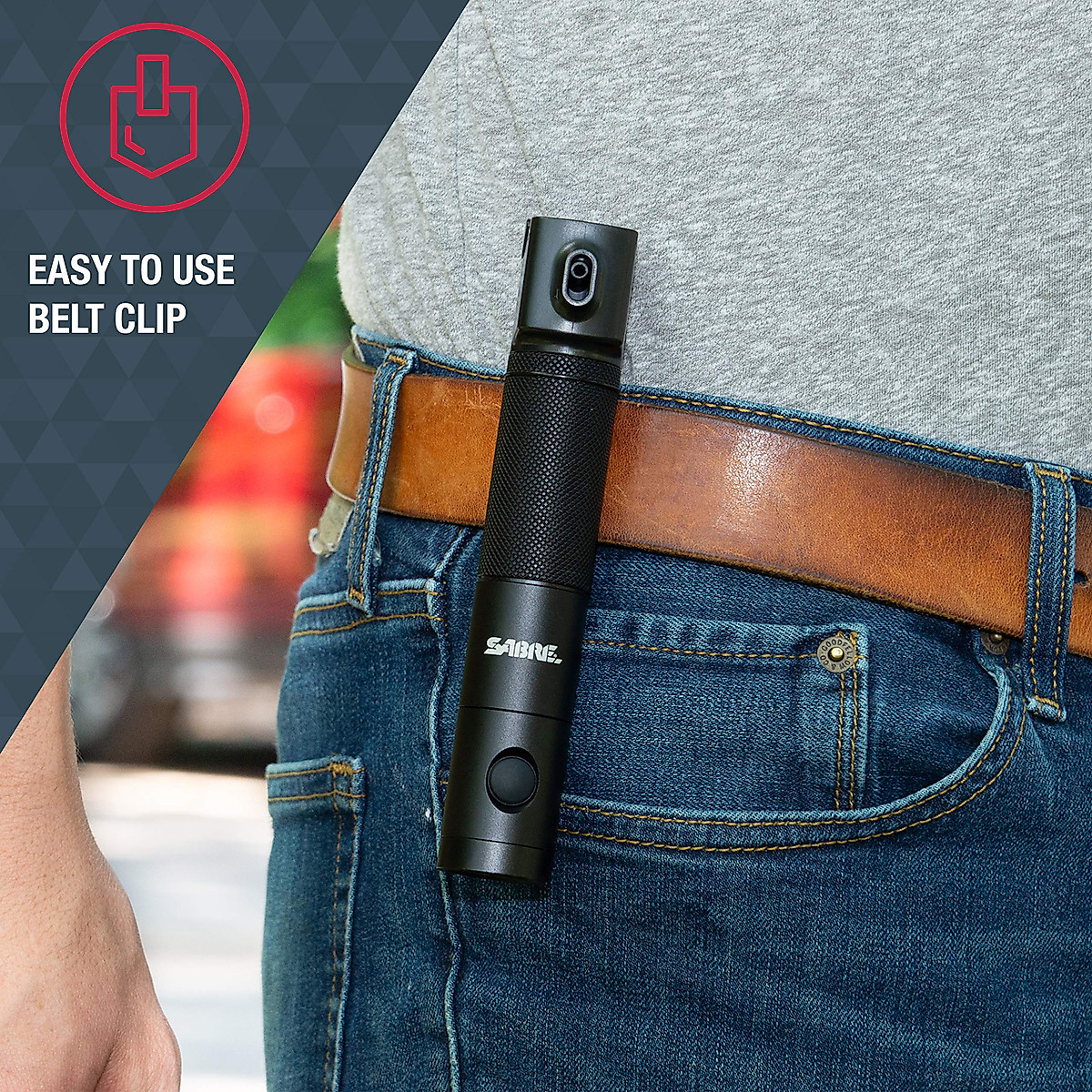 SABRE PepperLight 2-in-1 Flashlight Pepper Spray, Ultra-Bright 750 Lumen Flashlight, Visible Up To 540-Feet (165-Meters), Protect Aginst Multiple Threats with 25 Bursts, IPX6 Water-Resistant Rated