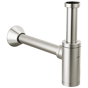 Delta Faucet 1 1/4 Inch Bottle P Trap Brushed Nickel, P Trap Bathroom Sink, Bottle Trap, Brass P Trap, Waste Trap Drain Kit, Stainless DT041141-SS