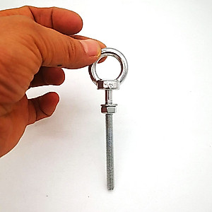 JY-Marnie M6 Lifting Shoulder Eye Bolt Long Shanks Stainless Steel Marine Bolts 6mmx98mm Heavy Duty Eyebolts,4Pack