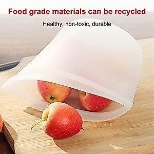 Rumtut Silicone Food Storage Bags, Reusable Storage Bags, Zipper Containers for Fruit and Vegetable Snacks 4 Pieces