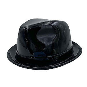 MIKE'S PRO LIDS Fedora Hats – Novelty Baseball Cap Style - Motorcycle Lid - Protective Motorcycle Gear for Youth, Junior & Adults - Perfect for Dads - Hard Hat - Gloss & Matte Black - L to XL