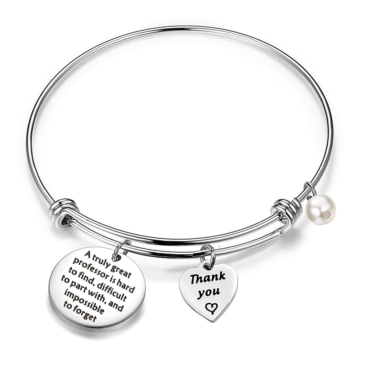 BEKECH Professor Gift Mentor Gift Teacher Jewelry A Truly Great Professor is Hard To Find Difficult To Part With Keychain Retirement Gift Appreciation Gift for Professor from Graduates (Bracelet)