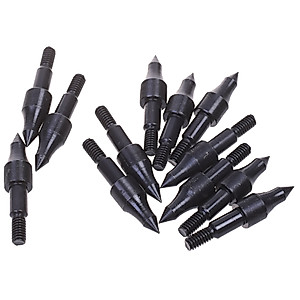 Cosmos 12 Pcs Screw-in Archery Bullet Points Arrow Tips Archery Target Practice Hunting Arrow Points for Recurve, Compound Bow, Crossbow, 100 Grain Each