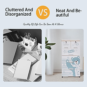 TTONSUE Comoda para Ropa Plastic Drawers Dresser,Storage Cabinet with 6 Drawers,Closet Dresser Organizer for Clother Bedroom Baby's Room