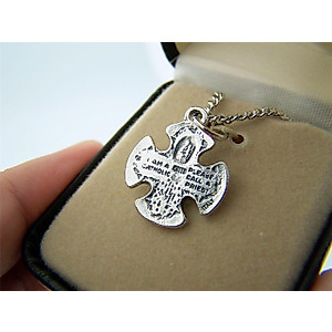 CB Silver Toned Base Four Way Dove Center Scapular Maltese Cross Medal, 3/4 Inch