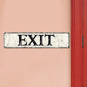 Exit Wall Art Decor Metal Sign Exit Decor Metal Sign Iron Painting Quality Metal Sign Road Street Signs Retro Garage Signs For Men for Front Porch Garden Outdoor 24x6in Birthday Housewarming Gift