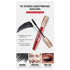 Yankina Mascara De Pestañas, Yankina Super Long Mascara, Yankina Máscara Para Pestañas Super Long, Yanquina 4d Waterproof and Sweat Super Long Luxurious Mascara, Stereo Lengthening Mascara (4Pcs)