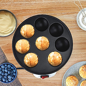 Health and Home Electric Japanese Takoyaki Octopus Pan 8- Balls Maker Danish Aebleskiver and Ebelskiver Maker, Cake Pops Maker With Nonstick Coating,Easy Clean