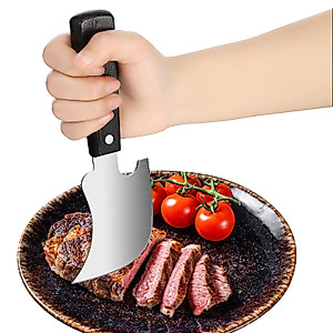 Hanaive 2 Pcs One Handed Gadgets Rocker Knife for Disabled, Disabled Products for Adults, Curved Steak Knife, Easy Hold Utensil for Chopping Limited Strength Hand Arthritis, Elderly or Pet Owner