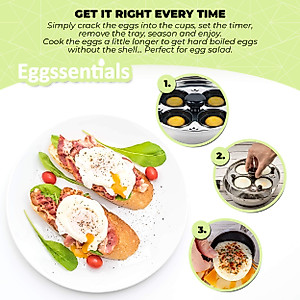 Egg Poacher - Eggssentials Poached Egg Maker, Stainless Steel Egg Poaching Pan, Poached Eggs Cooker Food Grade Safe PFOA Free with Spatula