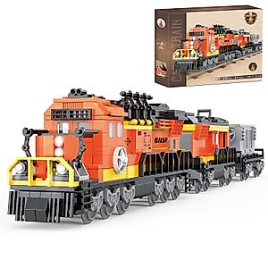 BRICK STORY City Cargo Train Building Set, BNSF Freight Trains Model, Steam Locomotive Train Building Blocks Toys, Gift Trains for Boys&Girls Kids Aged 8-14, 635 Pieces