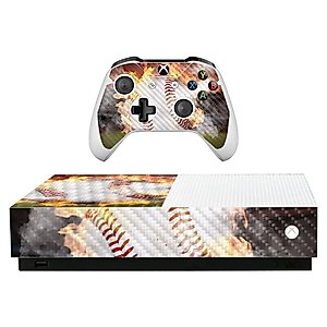 MightySkins Carbon Fiber Skin for Microsoft Xbox One S All-Digital Edition - Fastball | Protective, Durable Textured Carbon Fiber Finish | Easy to Apply, Remove, and Change Styles | Made in The USA