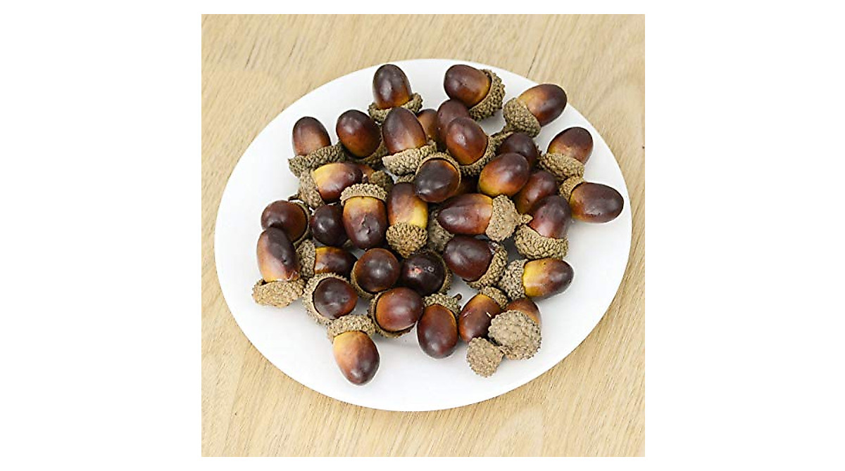 Onwon 100pcs Artificial Acorns for DIY Craft & Home Decor