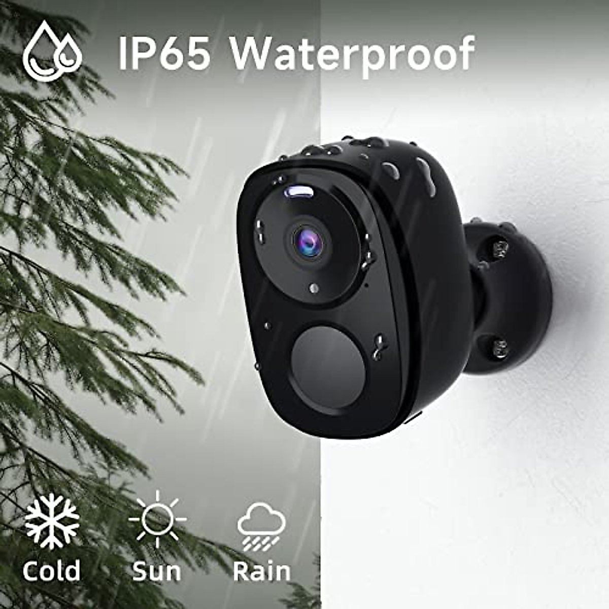 Rraycom 4Pack Security Cameras Outdoor Wireless, 2K Battery Powered Camera for Home Security, Cloud/SD(up to 256G), AI Motion Detection, Color Night Vision,2-Way Audio, Compatible with Alexa Black