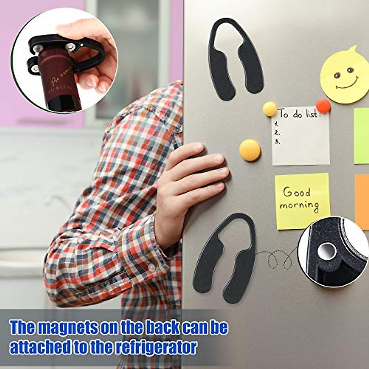 4 Pieces Magnetic Wine Foil Cutters Wine Bottle Opening Accessories Black Wine Foil Removes ABS Wine Foil Cutters for Outdoor Indoor Parties Daily Application